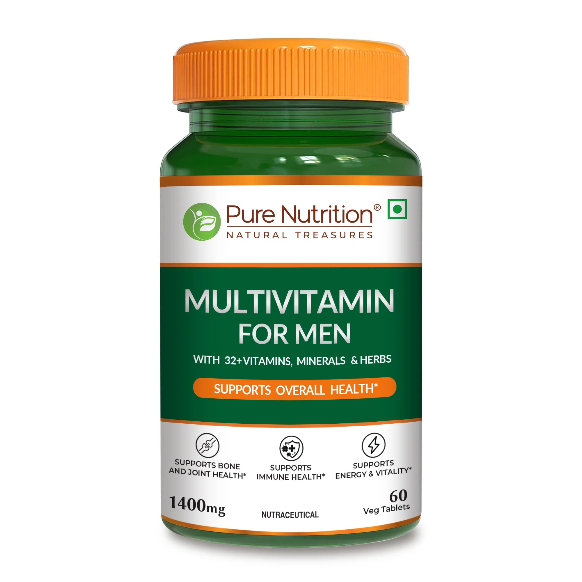 Pure Nutrition Multivitamin for Men - 60 Vegetarian Tablets – Ampas ...